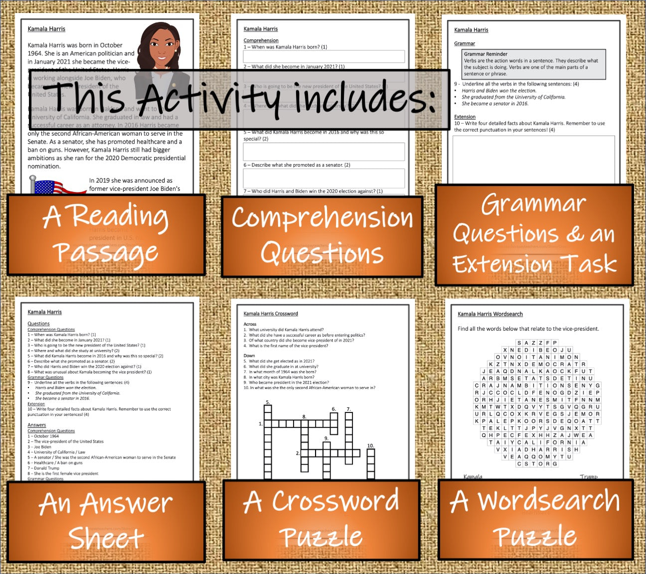 Kamala Harris Close Reading Comprehension Activity | 3rd Grade & 4th G ...