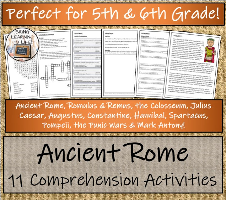 Ancient Rome Close Reading Comprehension Activity Bundle | 5th Grade ...