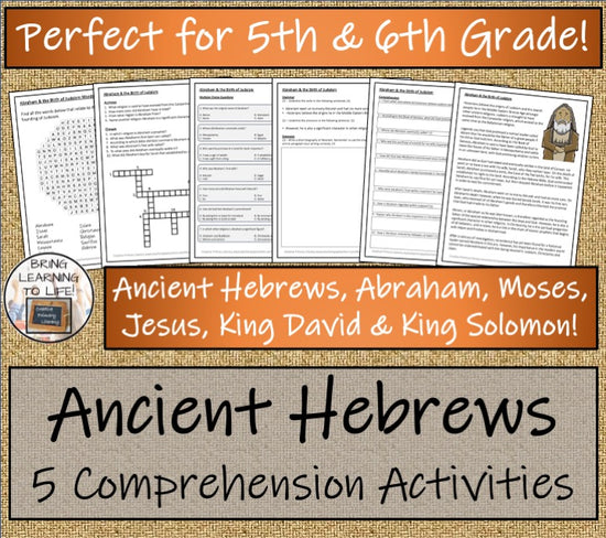 Ancient Hebrews Close Reading Comprehension Bundle | 5th Grade & 6th G ...