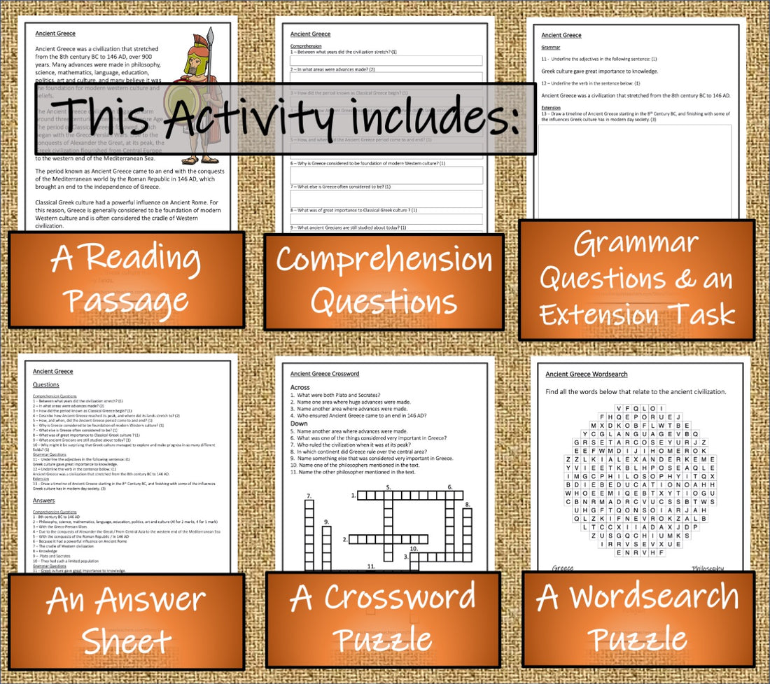 Ancient Greece Close Reading Comprehension Activity | 5th Grade & 6th ...