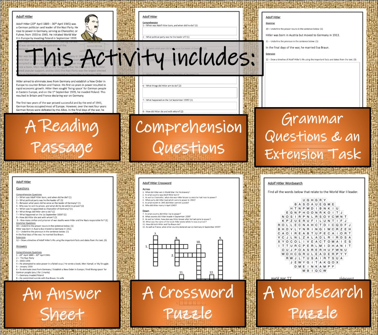 Adolf Hitler Close Reading Comprehension Activity | 5th Grade & 6th Gr ...