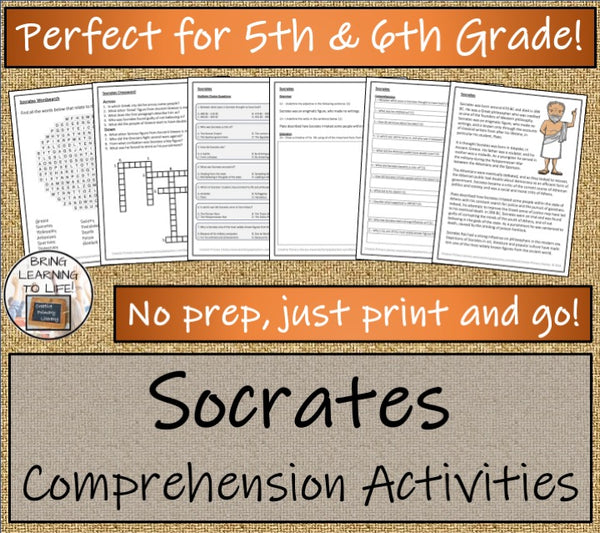 Socrates Close Reading Comprehension Activities | 5th Grade & 6th Grad ...