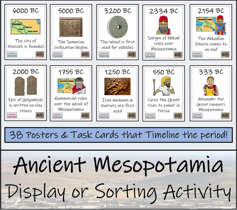 Ancient Mesopotamia Timeline Bundle for 5th & 6th Grade – Creative ...