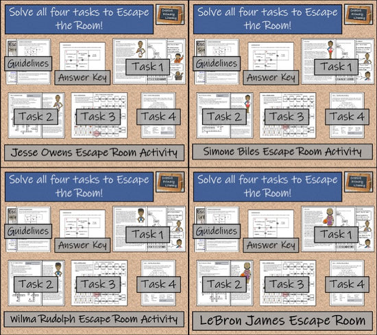 Olympic Stars Escape Room Activity Bundle | 5th Grade & 6th Grade ...