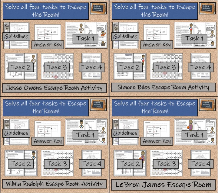 Olympic Stars Escape Room Activity Bundle | 5th Grade & 6th Grade ...