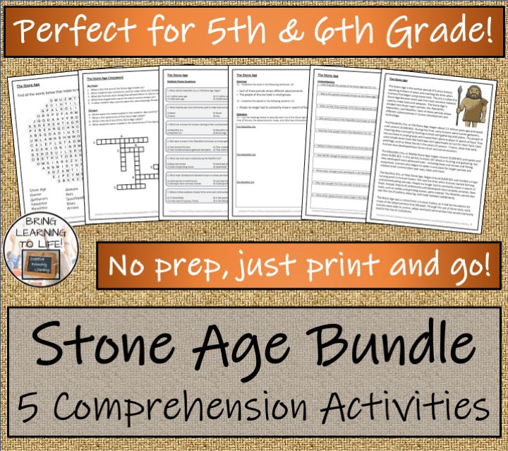 Stone Age Mega Bundle of Activities | 5th Grade & 6th Grade – Creative ...