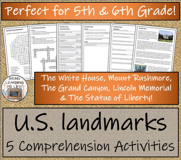 U.S. Landmarks Close Reading Comprehension Bundle | 5th Grade & 6th Gr ...