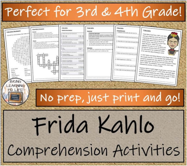 Frida Kahlo Close Reading & Biography Bundle | 3rd Grade & 4th Grade ...