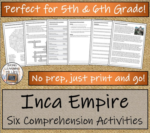 Inca Empire Mega Bundle of Activities | 5th Grade & 6th Grade ...