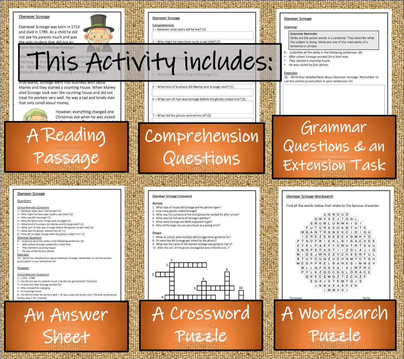 Ebenezer Scrooge Close Reading Comprehension Activity | 3rd Grade & 4t ...