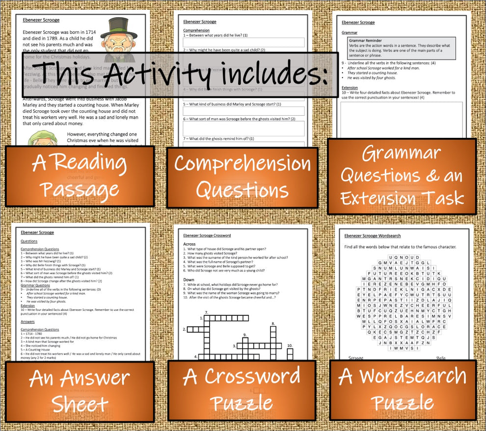 Ebenezer Scrooge Close Reading Comprehension Activity | 3rd Grade & 4t ...