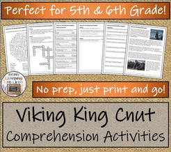 Viking King Cnut Close Reading Comprehension Activities | 5th Grade ...