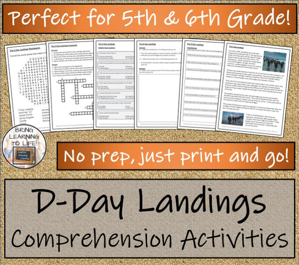 D-Day Landings Close Reading Comprehension Activities | 5th Grade & 6t ...