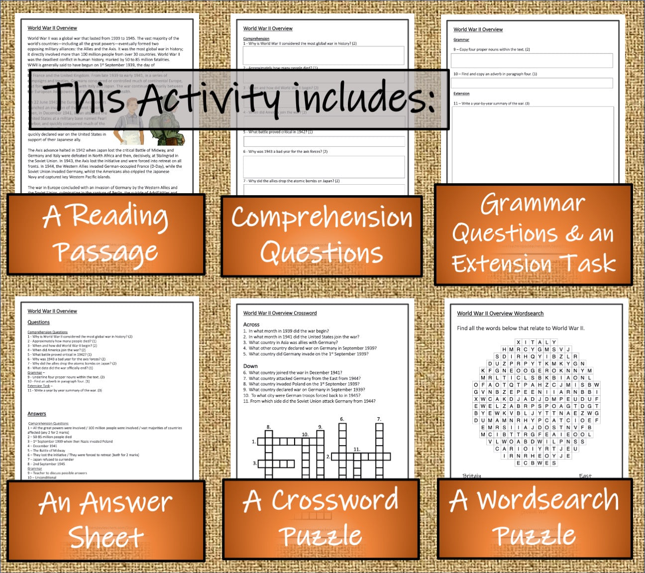 Overview of World War 2 Close Reading Comprehension Activity | 5th & 6 ...