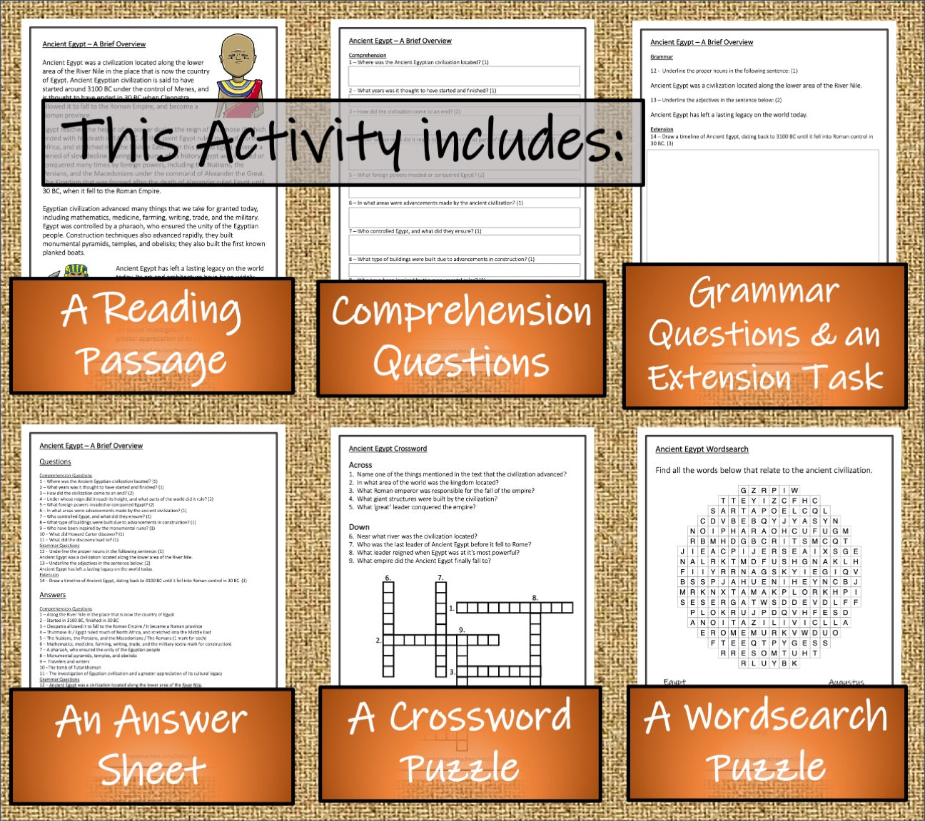 Ancient Egypt Close Reading Comprehension Activity | 5th Grade & 6th G ...