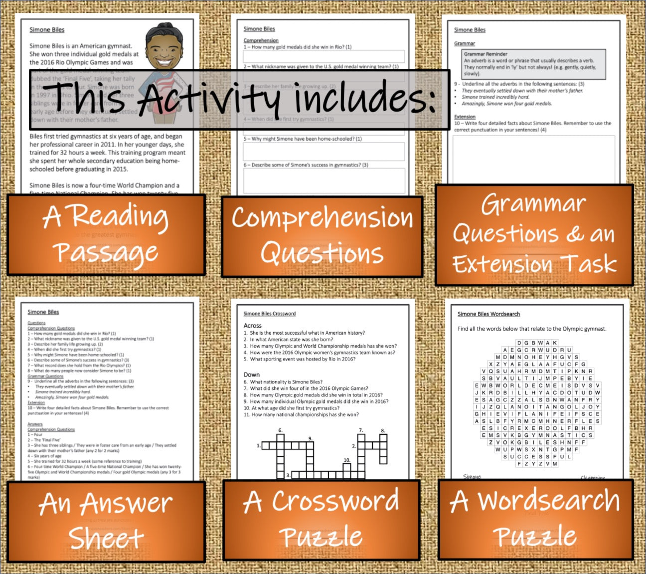 Simone Biles Close Reading Comprehension Activity | 3rd Grade & 4th Gr ...