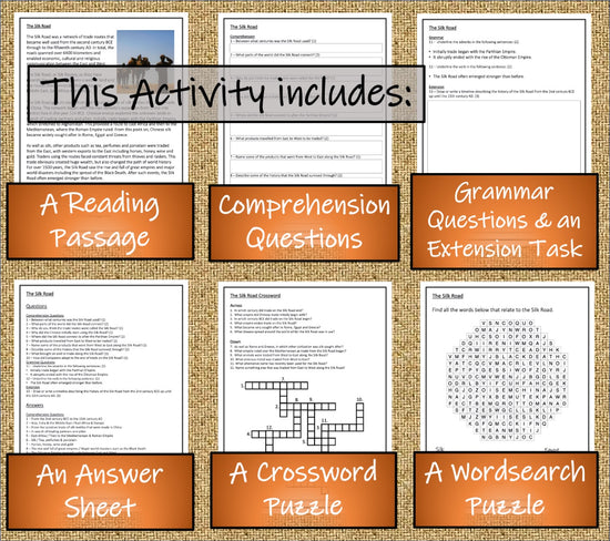 The Silk Road Close Reading Comprehension Activity | 5th Grade & 6th G ...