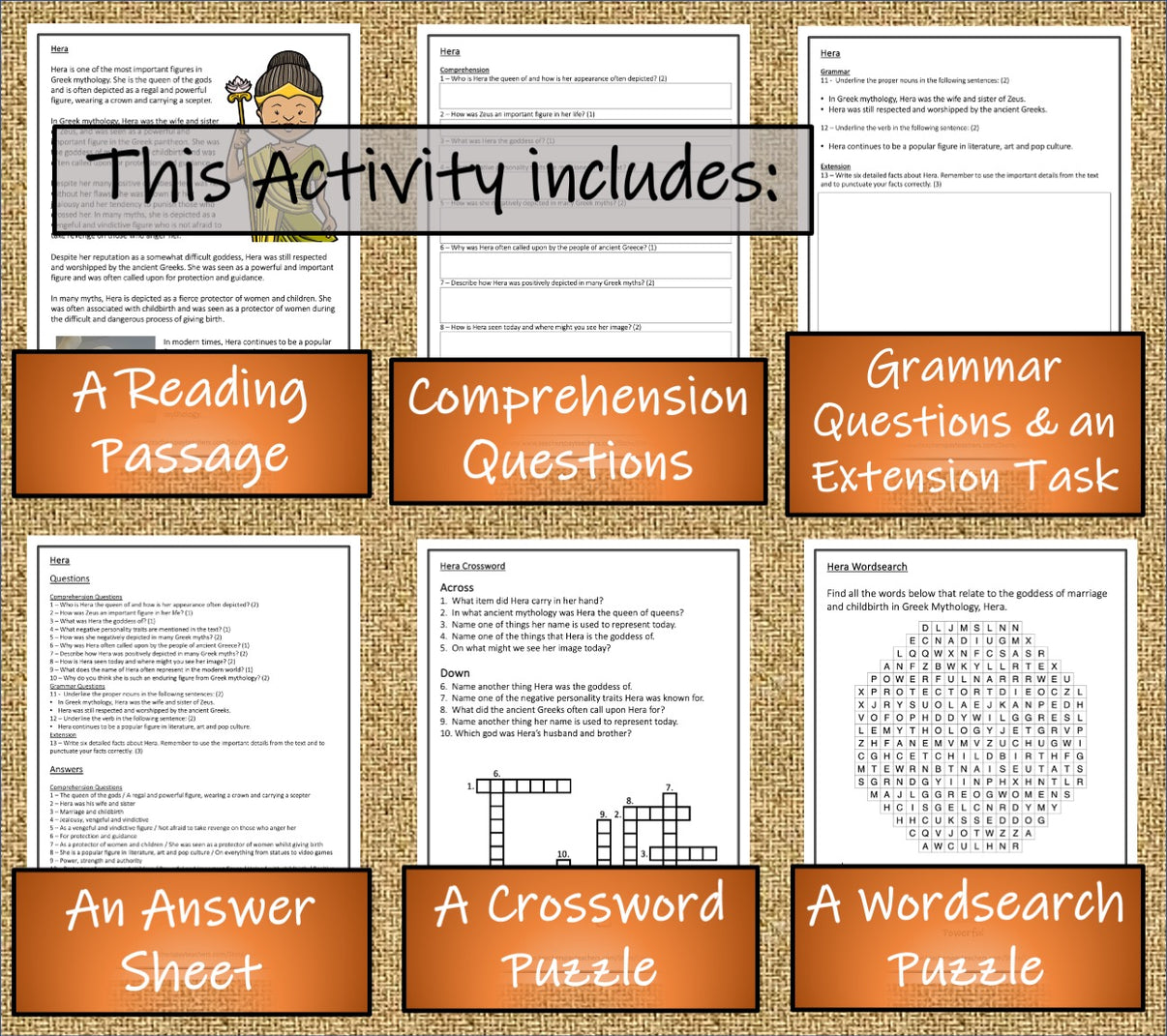 Hera Close Reading Comprehension Activity | 5th Grade & 6th Grade ...
