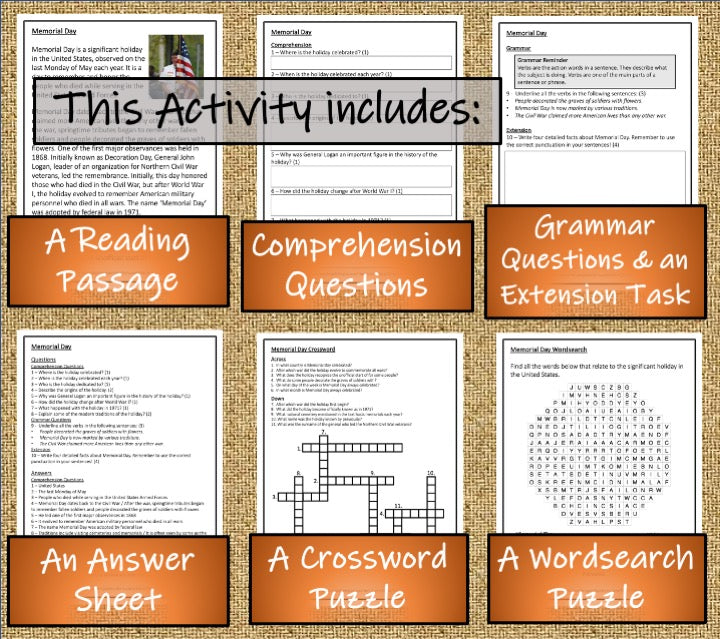 Memorial Day Close Reading Comprehension Activity | 3rd Grade & 4th Gr ...