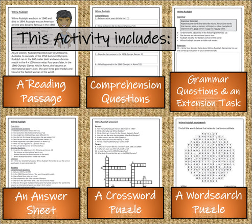 Wilma Rudolph Close Reading Comprehension Activity | 3rd Grade & 4th G ...