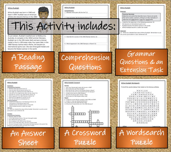 Wilma Rudolph Close Reading Comprehension Activity | 3rd Grade & 4th G ...