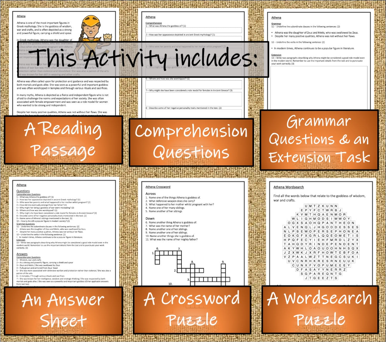 Athena Close Reading Comprehension Activity | 5th Grade & 6th Grade ...