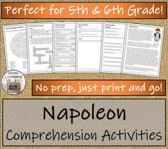 Napoleon Close Reading Comprehension Activities | 5th Grade & 6th Grad ...