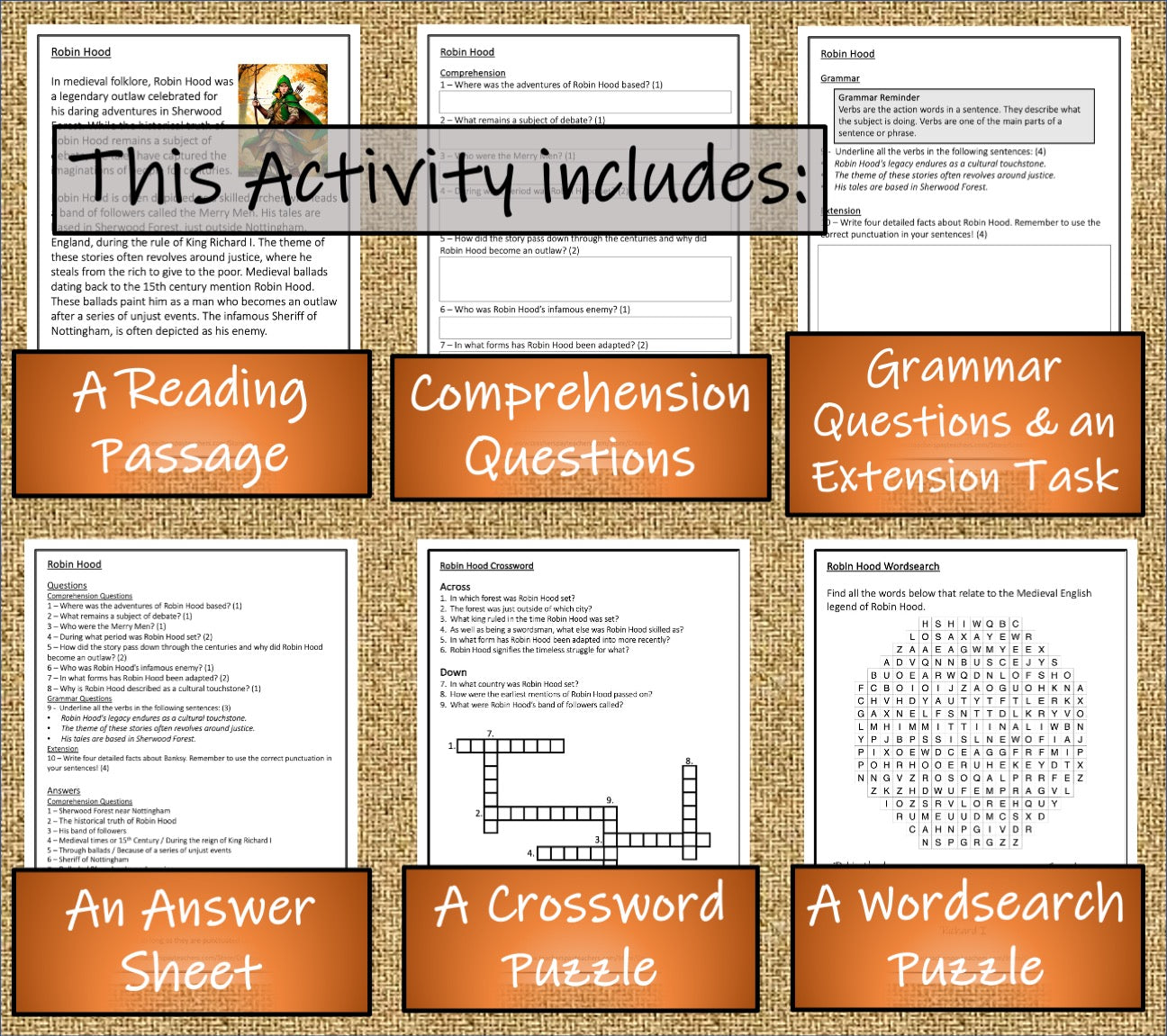 Robin Hood Close Reading Comprehension Activity | 3rd Grade & 4th Grad ...