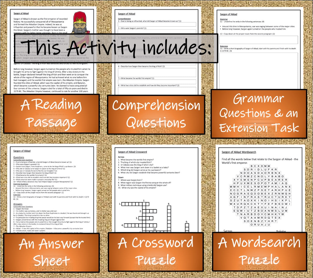 Sargon of Akkad Close Reading Comprehension Activity | 5th Grade & 6th ...
