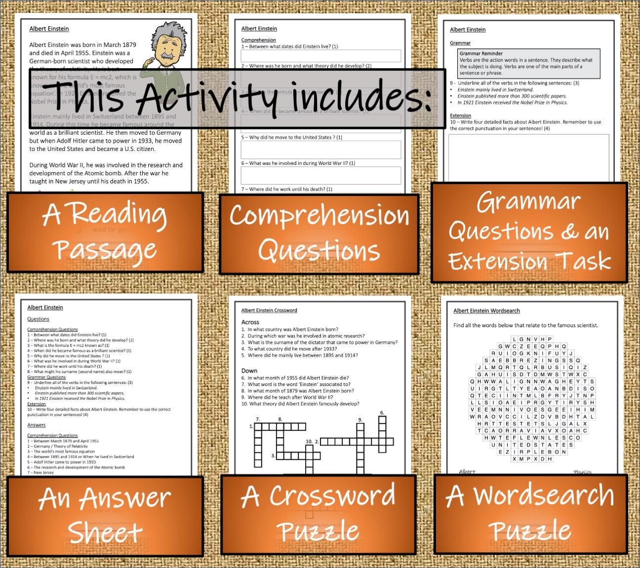 Albert Einstein Close Reading Comprehension Activity | 3rd Grade & 4th ...