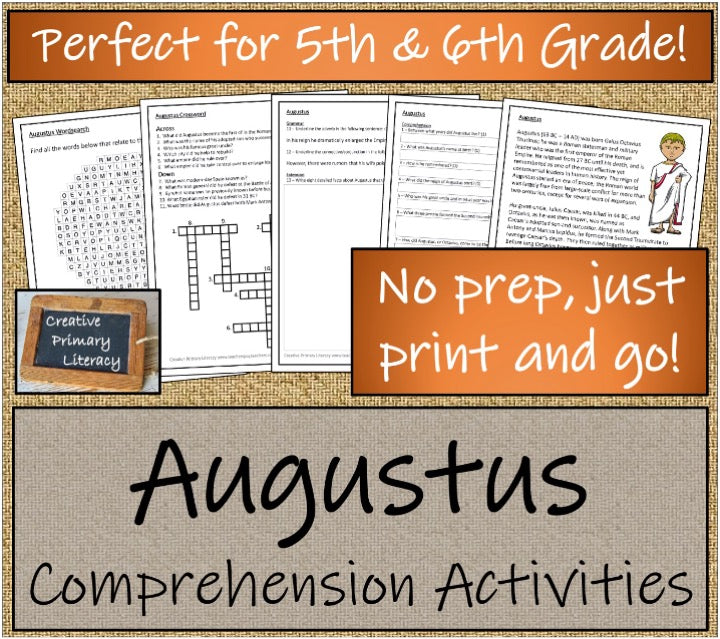 Augustus Close Reading & Biography Writing Bundle | 5th Grade & 6th Gr ...