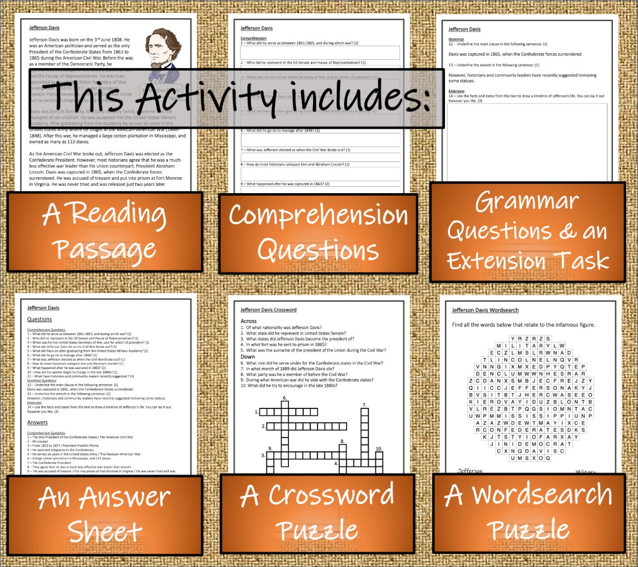 Jefferson Davis Close Reading Comprehension Activity | 5th Grade & 6th ...