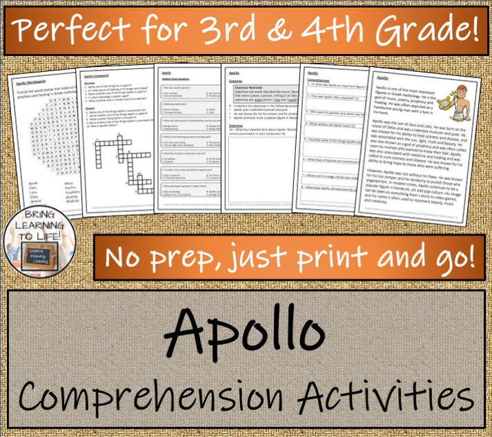Apollo Close Reading Comprehension Activities | 3rd Grade & 4th Grade ...