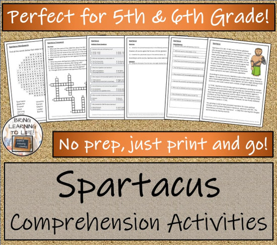 Spartacus Close Reading Comprehension Activity | 5th Grade & 6th Grade ...