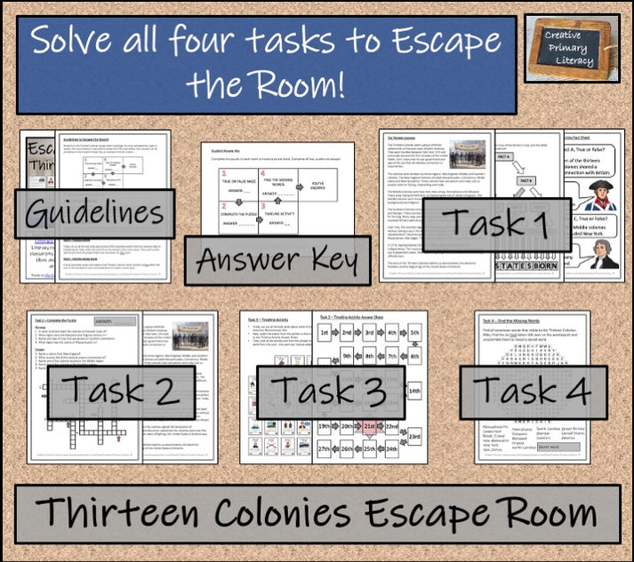 Thirteen Colonies Escape Room Activity – Creative Primary Literacy