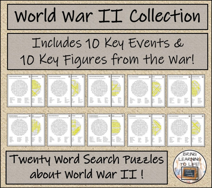 World War 2 Word Search Puzzle Collection – Creative Primary Literacy