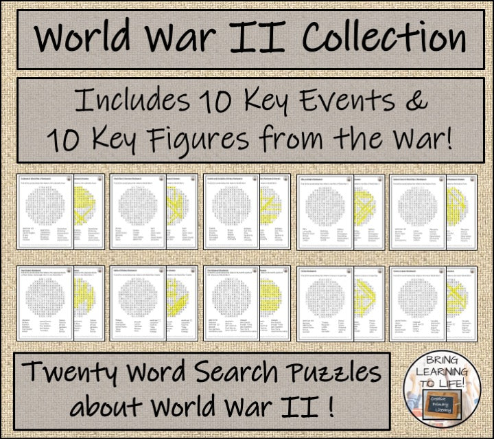World War 2 Word Search Puzzle Collection – Creative Primary Literacy