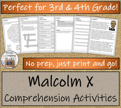 Malcolm X Close Reading Comprehension Activities | 3rd Grade & 4th Gra ...