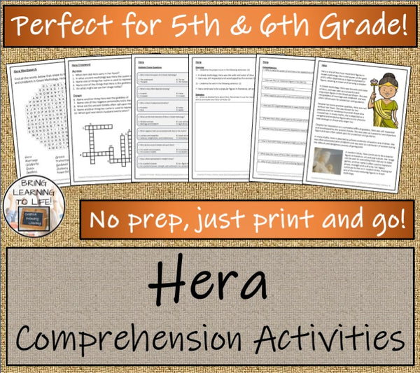 Hera Close Reading Comprehension Activities | 5th Grade & 6th Grade ...