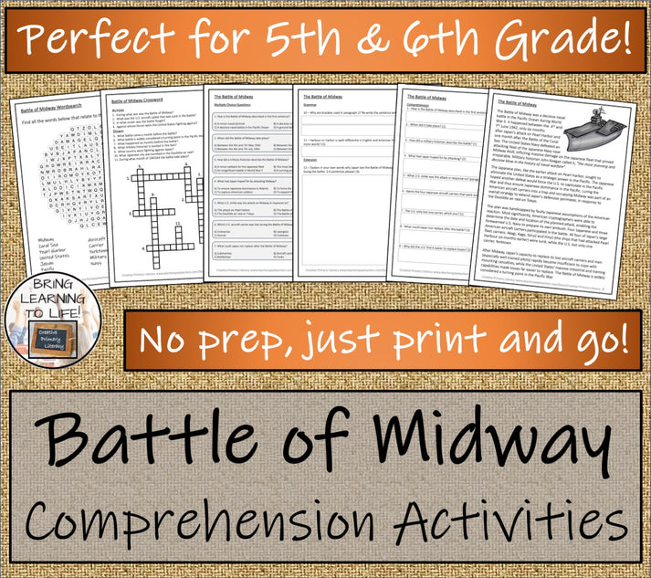 Battle of Midway Close Reading Comprehension Activity | 5th Grade & 6t ...
