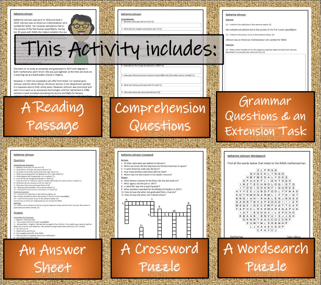 Katherine Johnson Close Reading Comprehension Activity | 5th Grade & 6 ...
