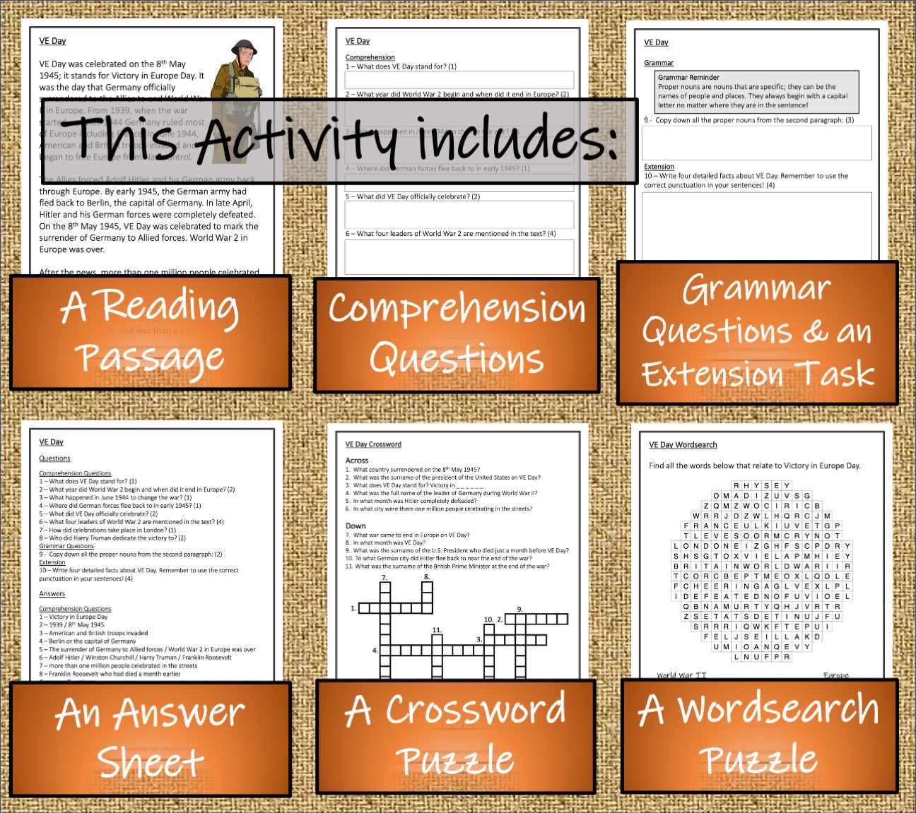 VE Day Close Reading Comprehension Activity | 3rd Grade & 4th Grade ...