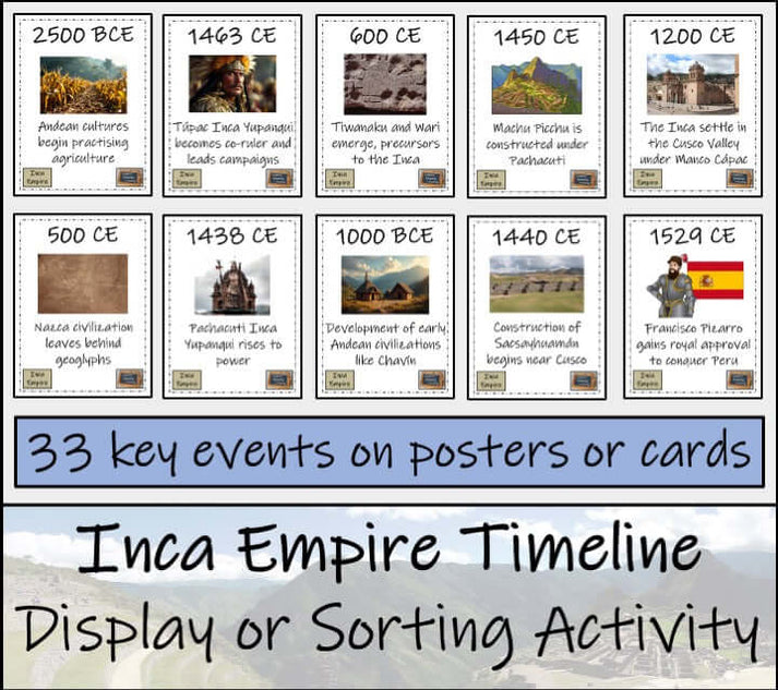 Inca Empire Timeline Activity & Classroom Display – Creative Primary ...