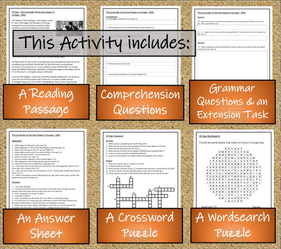 VE Day Close Reading Comprehension Activity | 5th Grade & 6th Grade ...