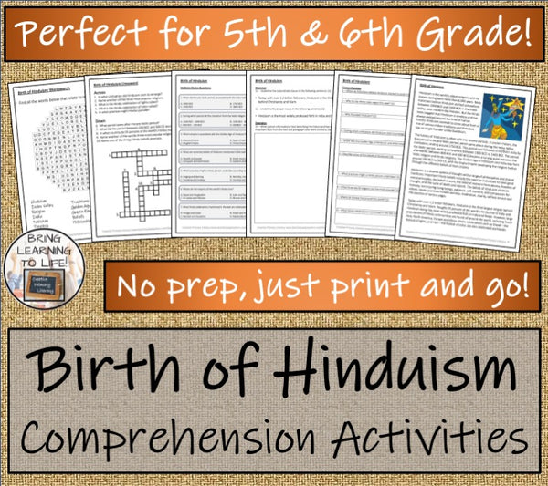 The Birth of Hinduism Close Reading Activities | 5th Grade & 6th Grade ...