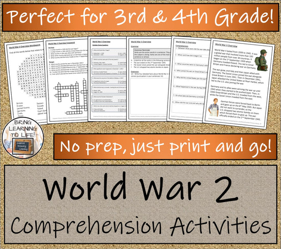 World War II Close Reading Comprehension Activities | 3rd Grade & 4th ...