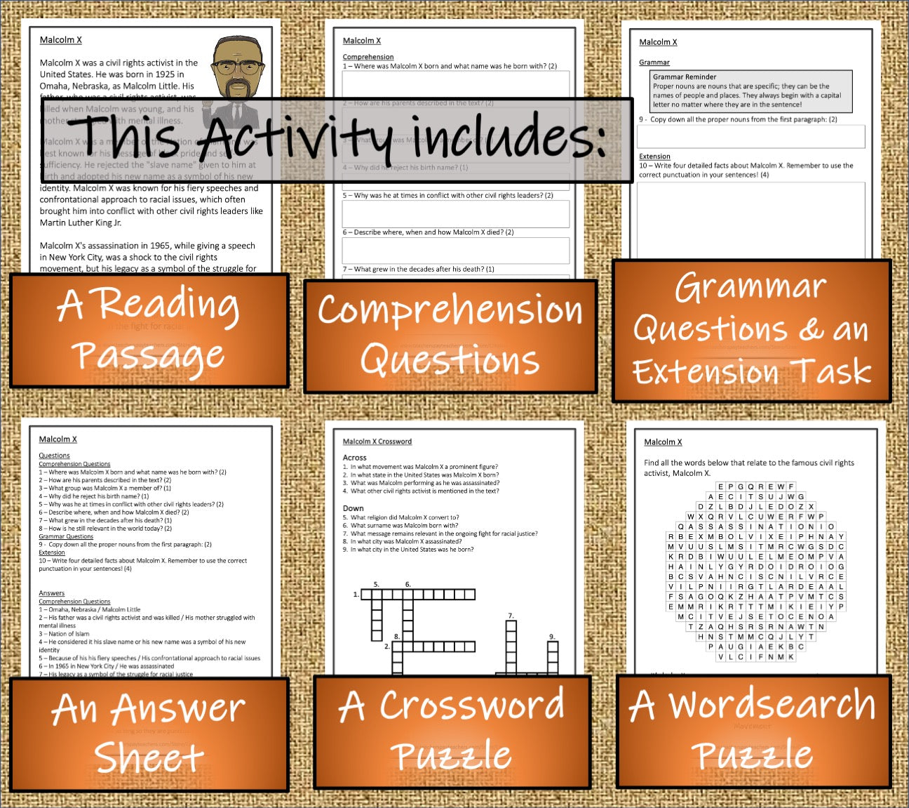 Malcolm X Close Reading Comprehension Activity | 3rd Grade & 4th Grade ...