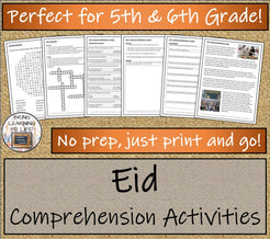Eid Close Reading Comprehension Activities | 5th Grade & 6th Grade ...