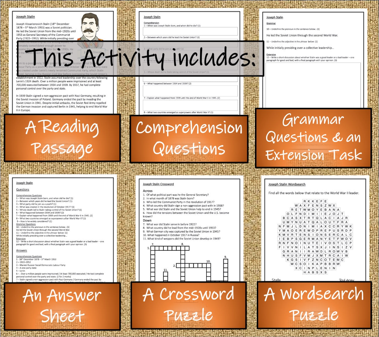 Joseph Stalin Close Reading Comprehension Activity | 5th Grade & 6th G ...