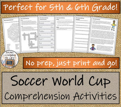 Soccer World Cup Close Reading Comprehension Activity | 5th Grade & 6t ...